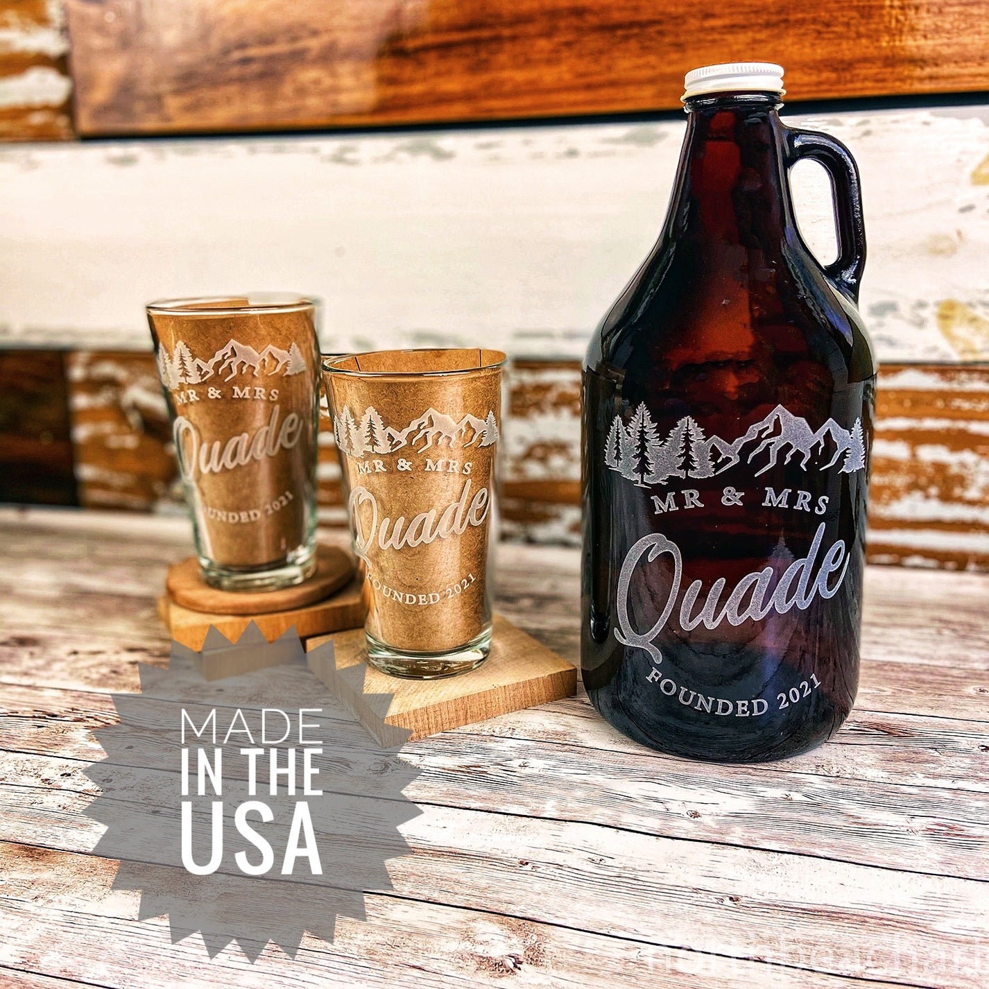 Personalized Couples Growler – NorthBeachArt